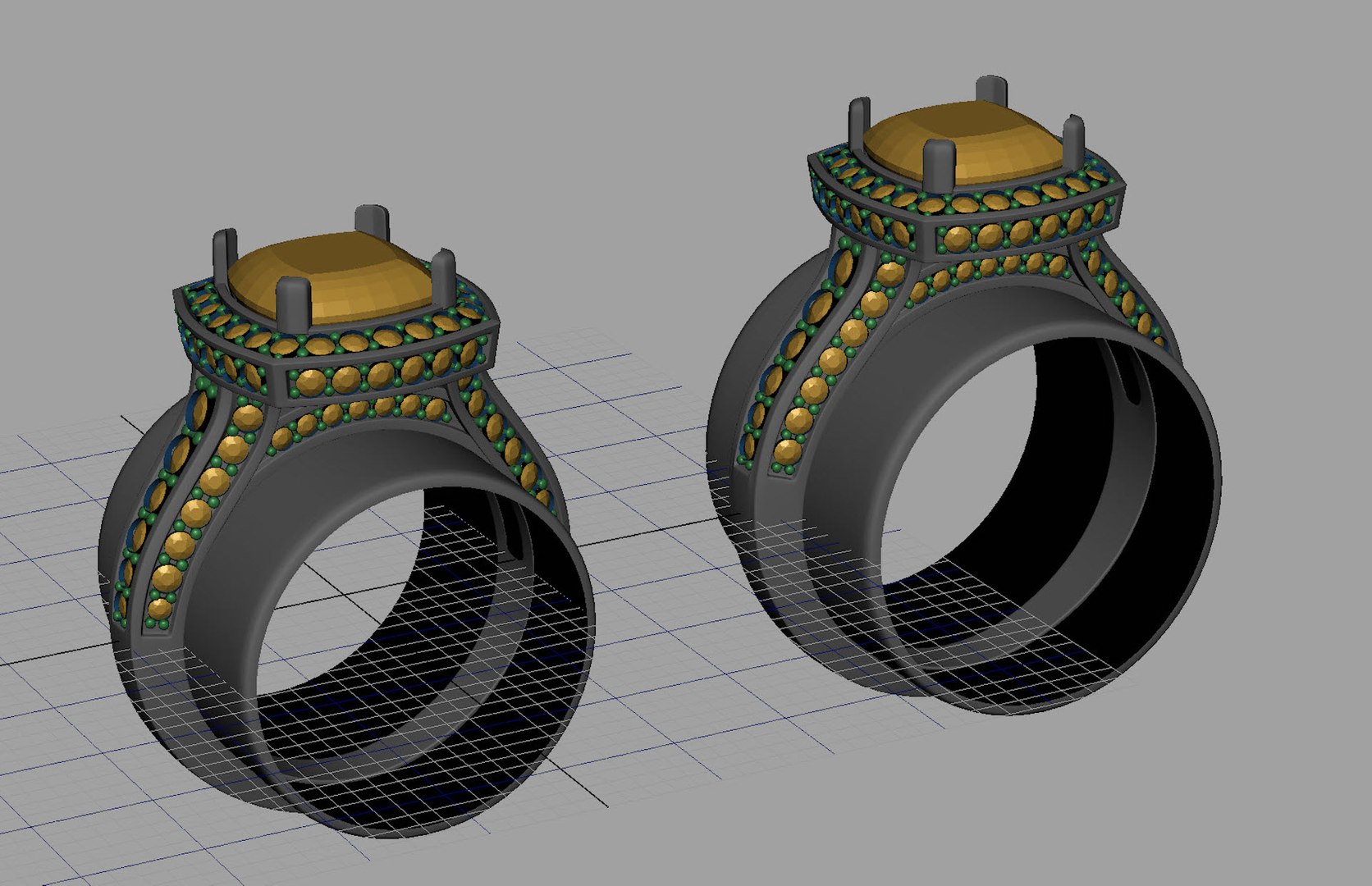 Wedding Engagement Ring With Gemstone Set 0091 STL 3dm FBX 3D Model - TurboSquid 2066435