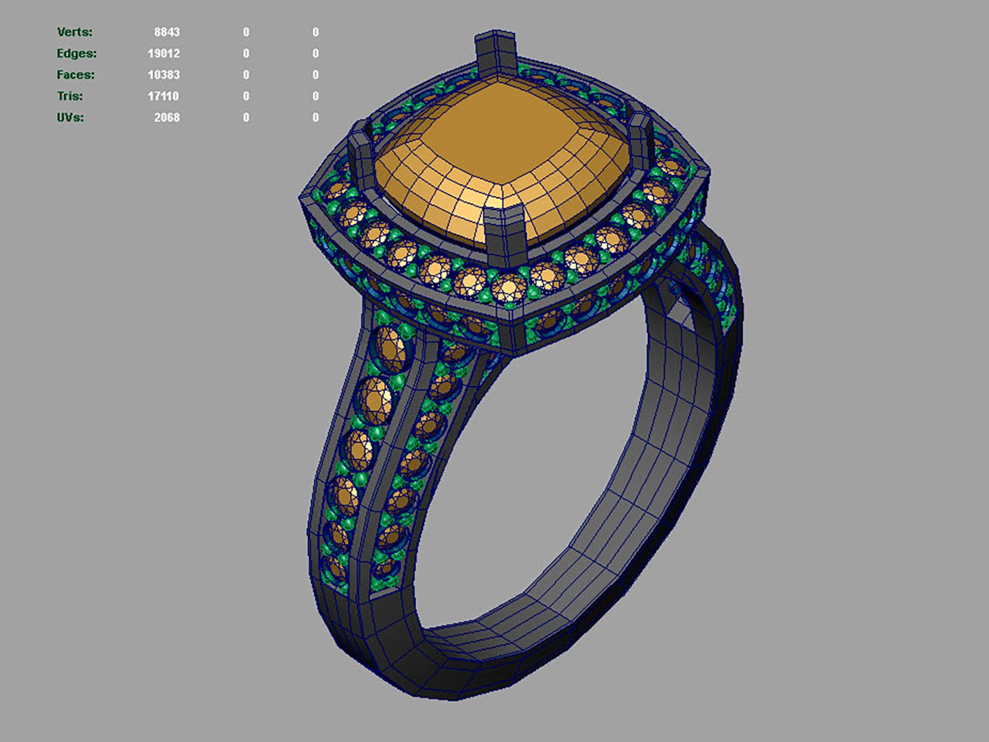 Wedding Engagement Ring With Gemstone Set 0091 STL 3dm FBX 3D Model - TurboSquid 2066435