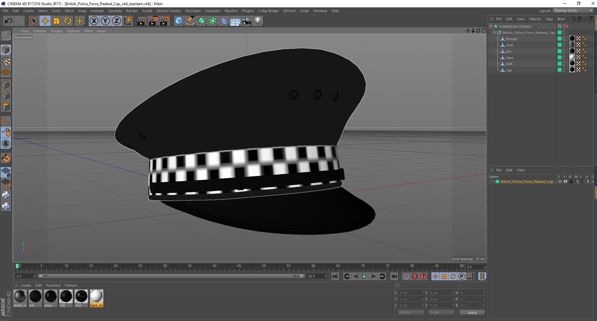 3D British Police Force Peaked Cap - TurboSquid 2216634