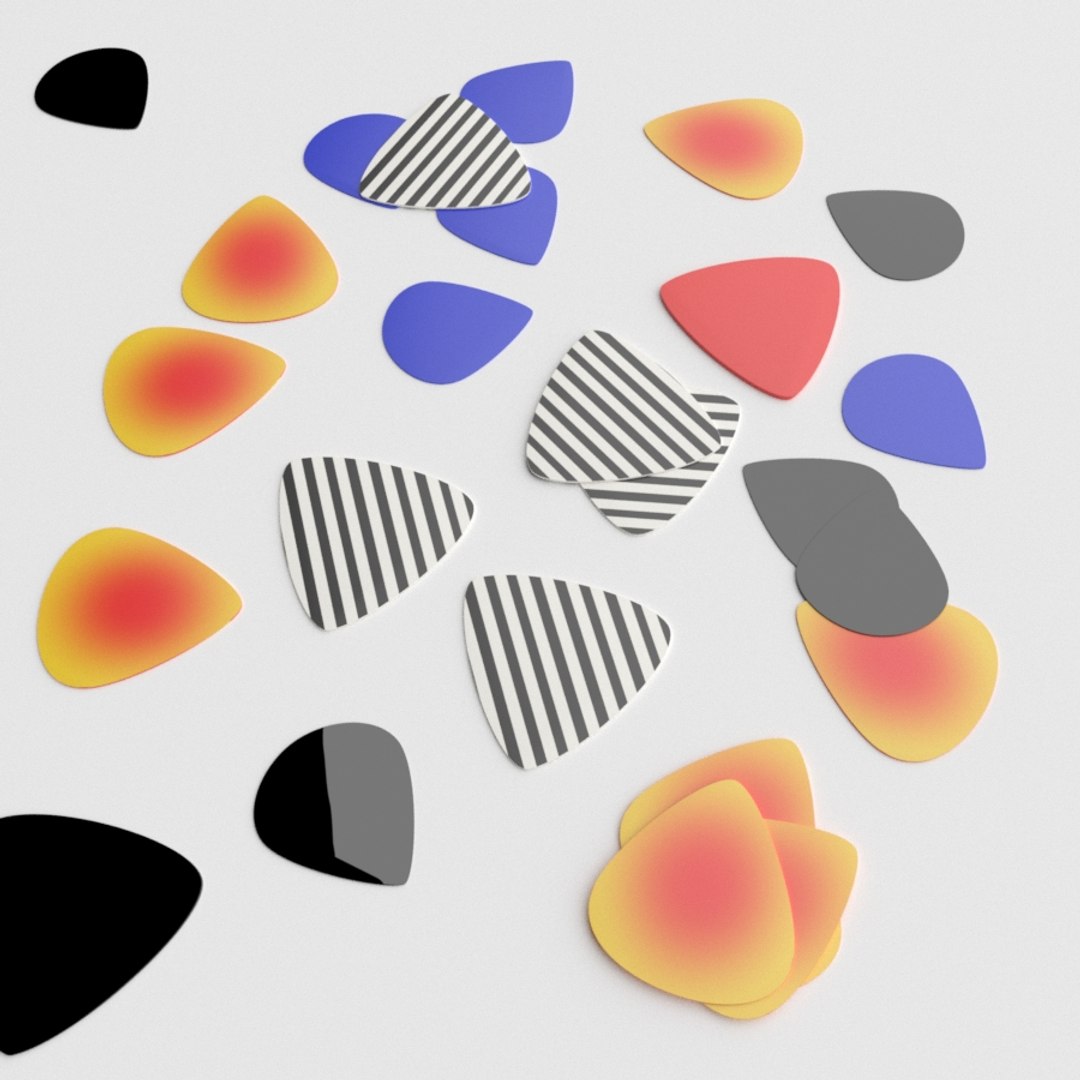 Guitar picks 3D model - TurboSquid 1625215