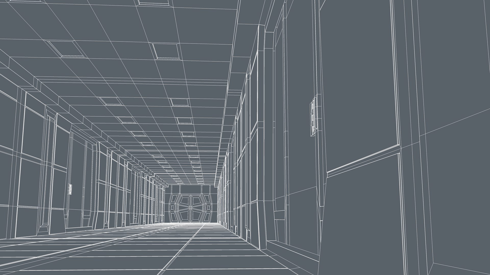 3D Model Sci Fi Prison Corridor Interior - TurboSquid 2357537