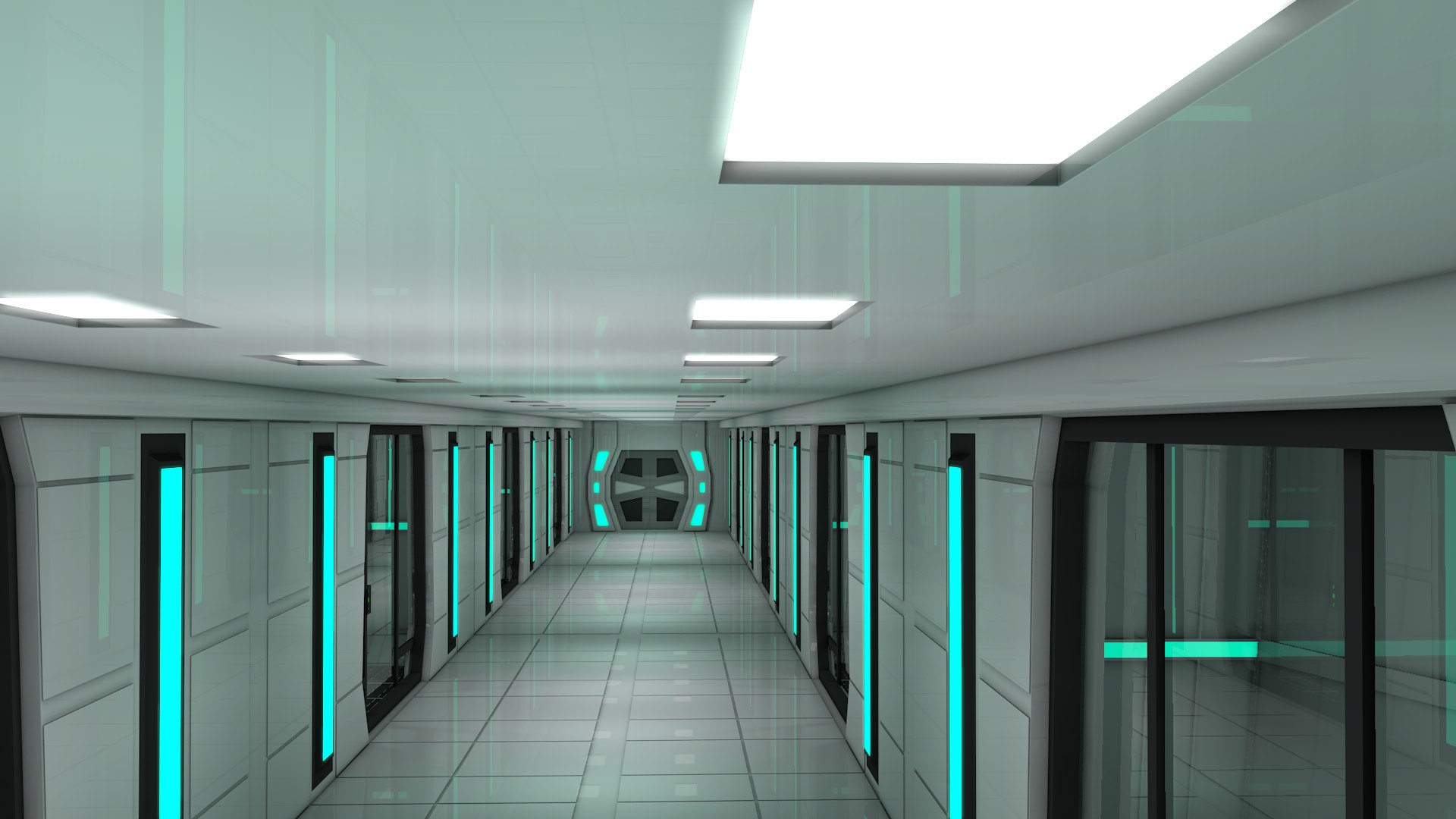 3D Model Sci Fi Prison Corridor Interior - TurboSquid 2357537