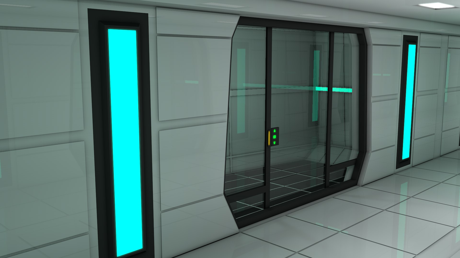 3D Model Sci Fi Prison Corridor Interior - TurboSquid 2357537