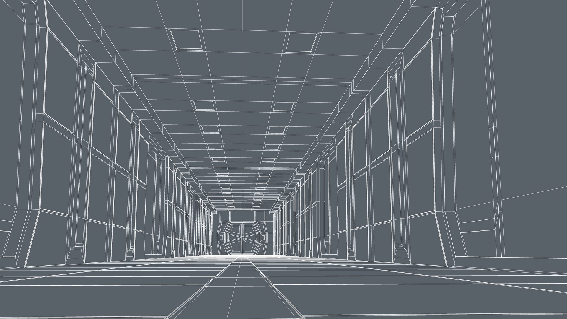 3D Model Sci Fi Prison Corridor Interior - TurboSquid 2357537