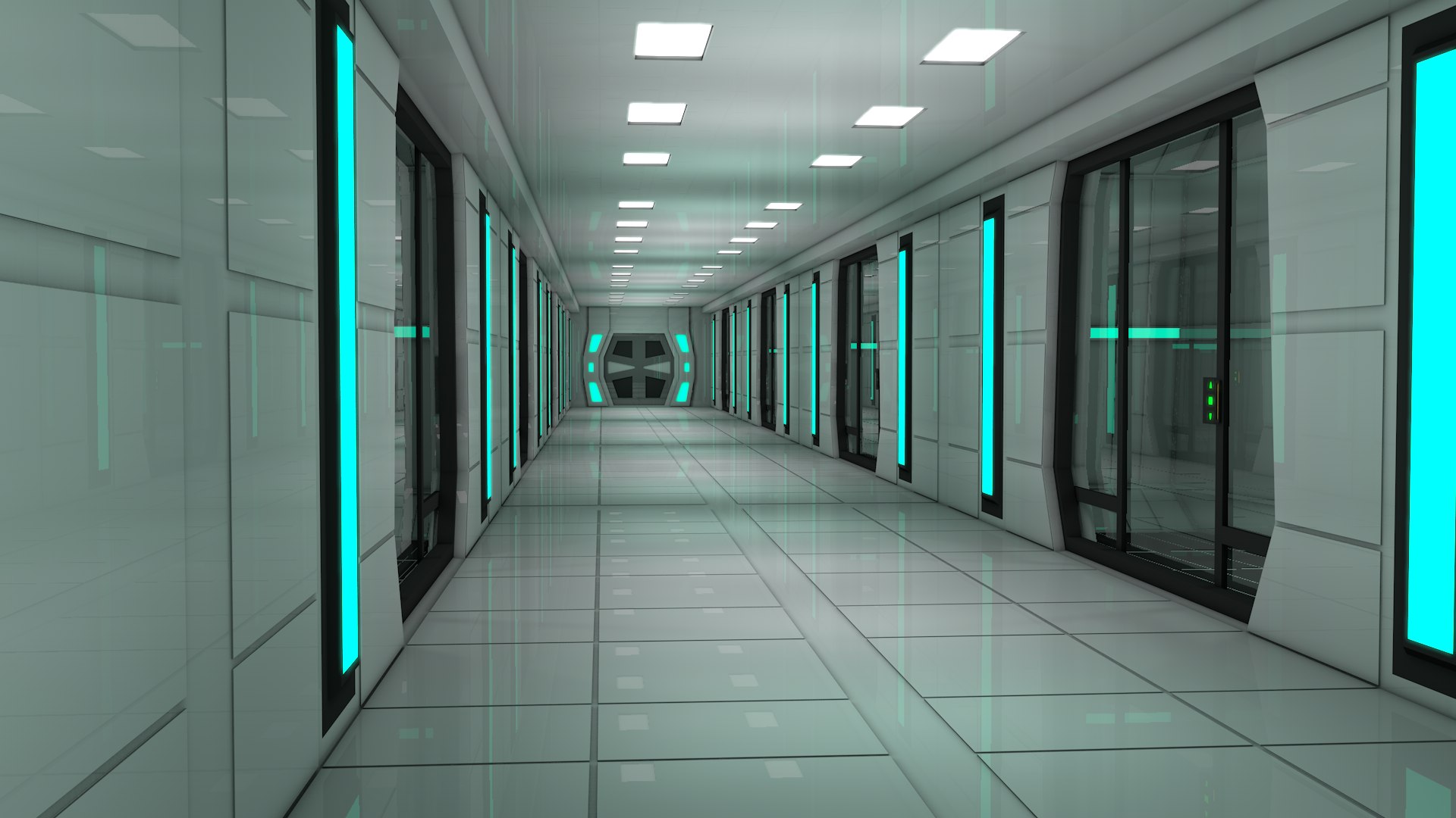 3D Model Sci Fi Prison Corridor Interior - TurboSquid 2357537