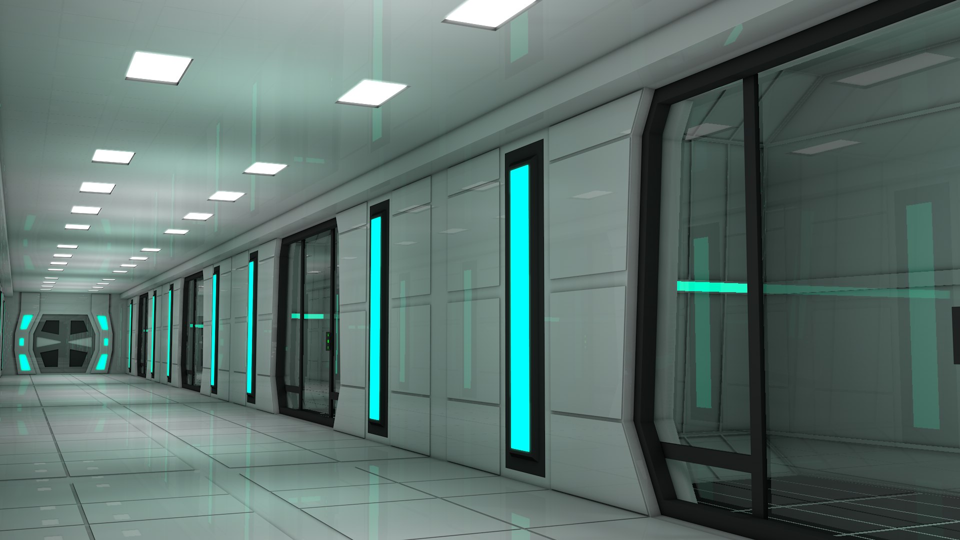 3D Model Sci Fi Prison Corridor Interior - TurboSquid 2357537