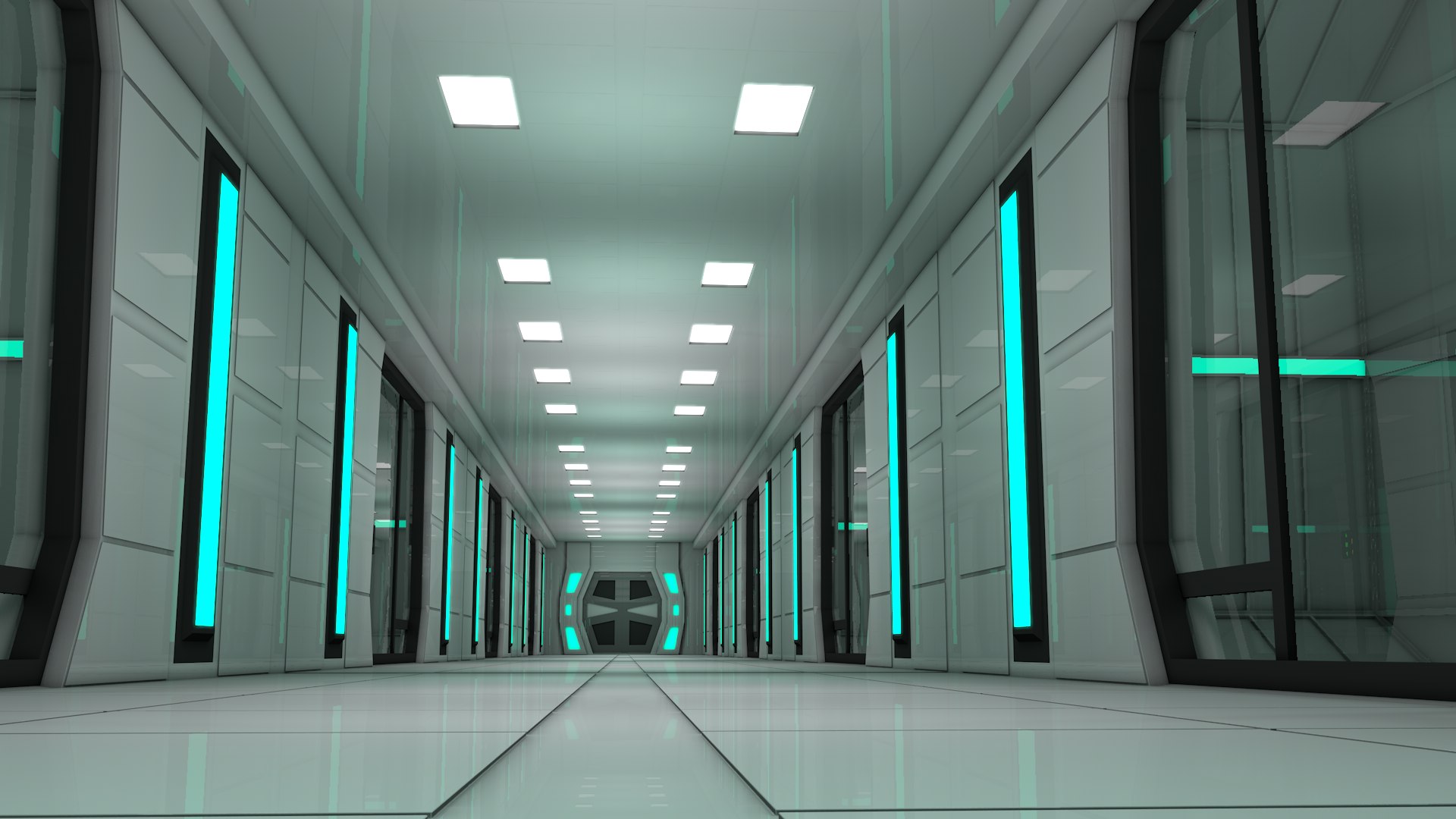 3D Model Sci Fi Prison Corridor Interior - TurboSquid 2357537