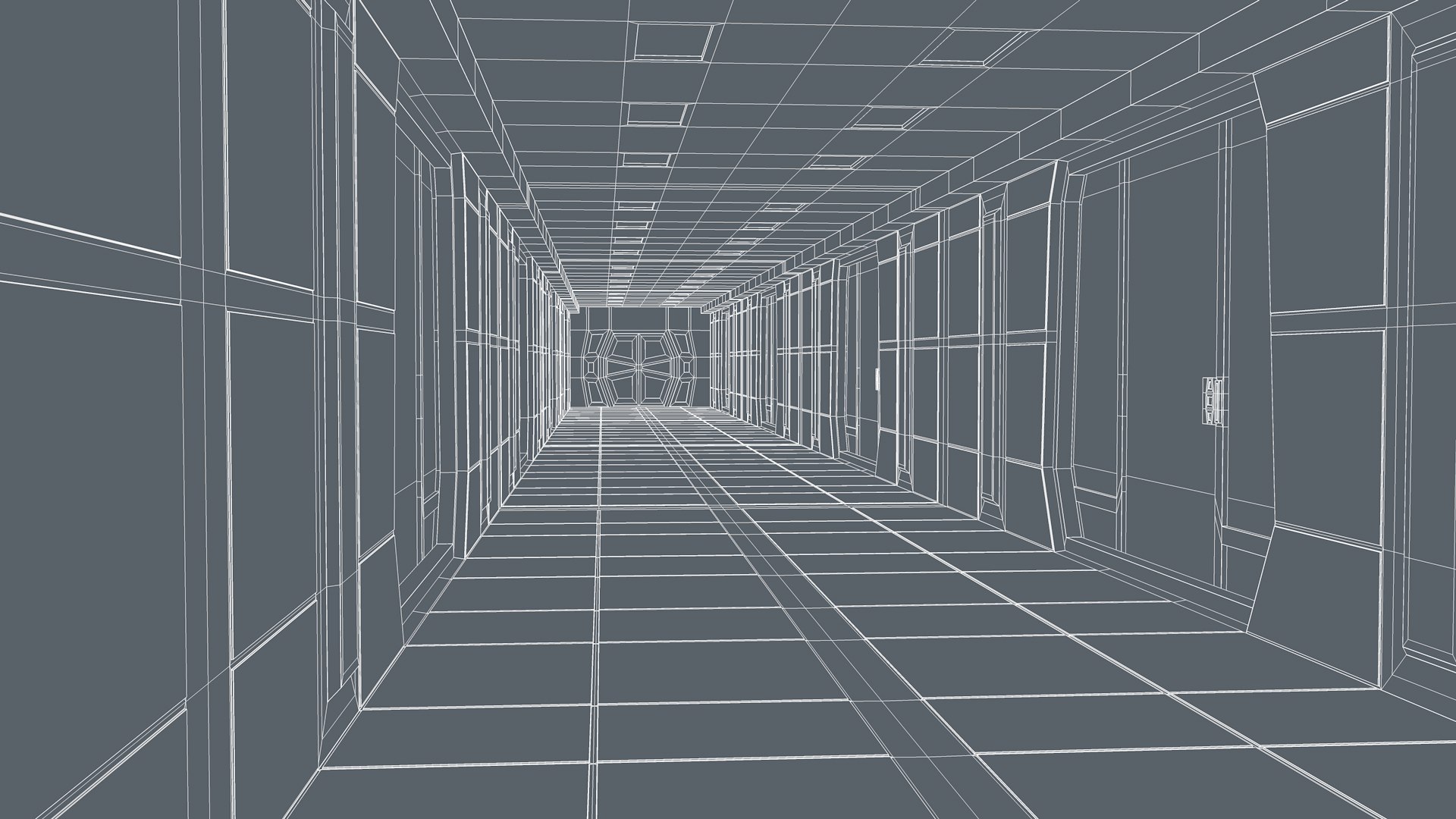 3D Model Sci Fi Prison Corridor Interior - TurboSquid 2357537
