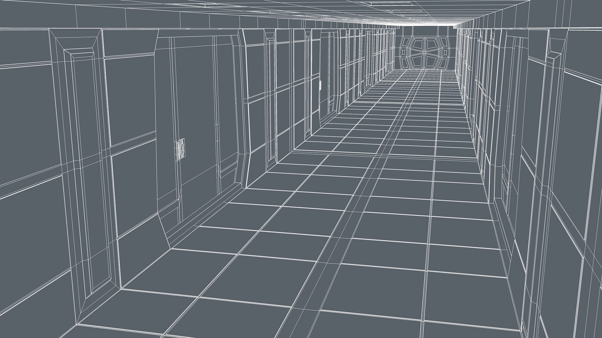 3D Model Sci Fi Prison Corridor Interior - TurboSquid 2357537