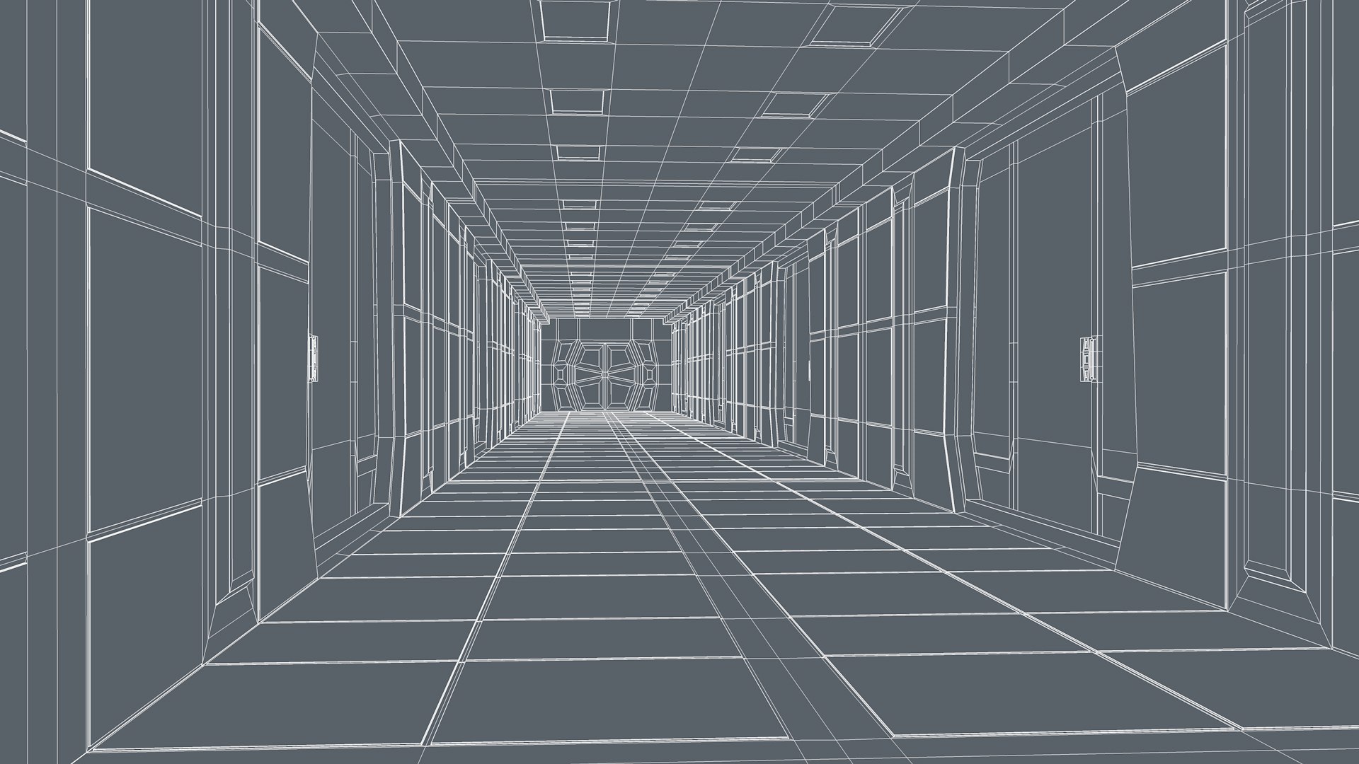 3D Model Sci Fi Prison Corridor Interior - TurboSquid 2357537