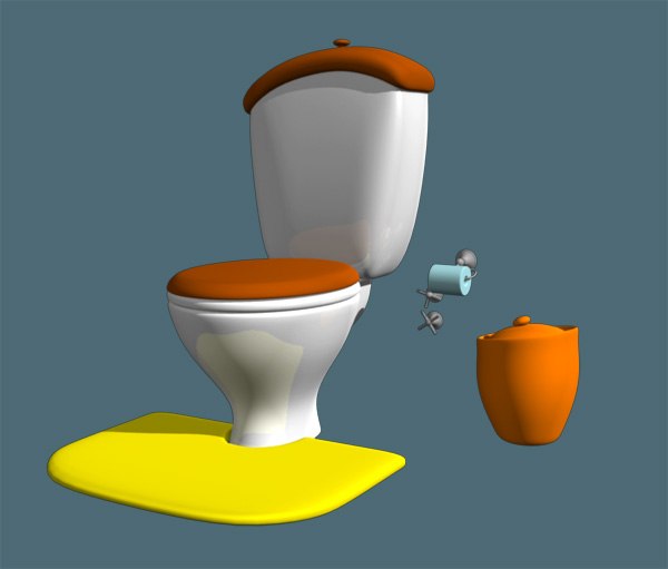 카툰 WC 3D 모델 - TurboSquid 615599