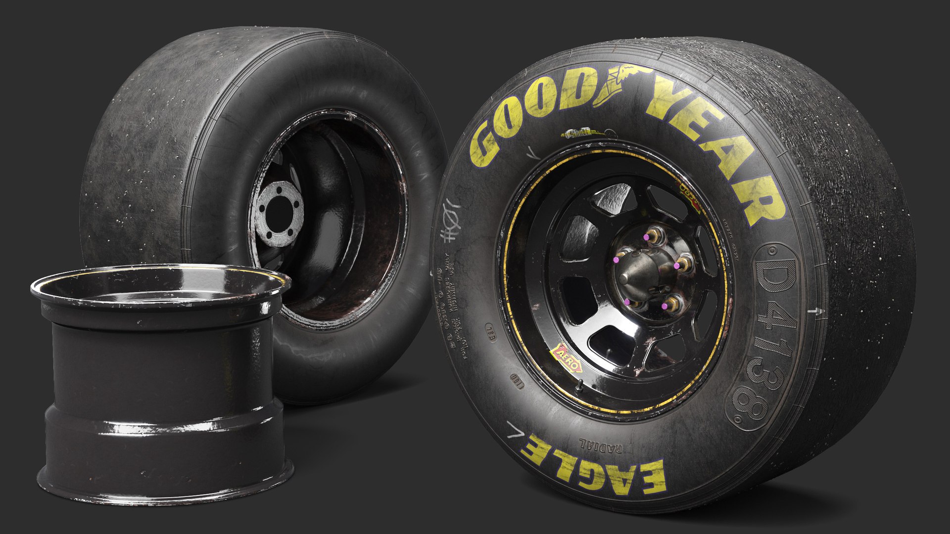 Racing Wheel Worn Low Poly Model - TurboSquid 2099997