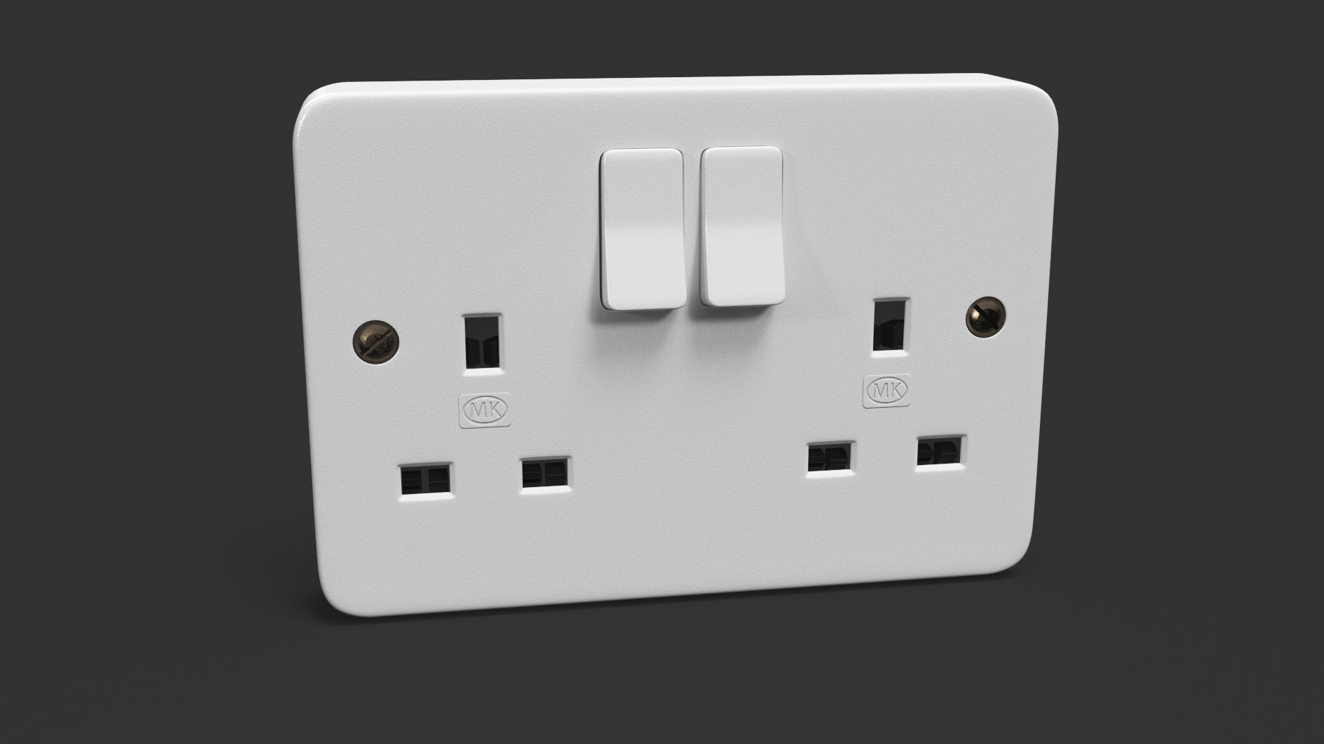 3D UK Double Socket With Switches - TurboSquid 2265146