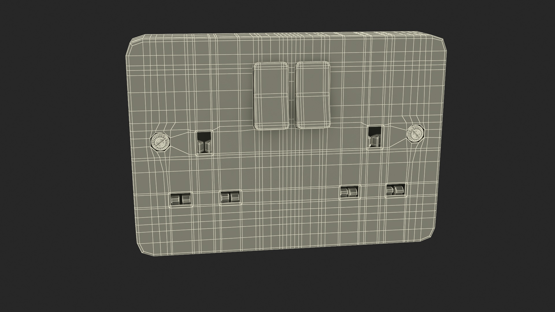 3D UK Double Socket With Switches - TurboSquid 2265146