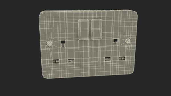 modelo 3d Enchufe doble británico con interruptores - TurboSquid 2265146