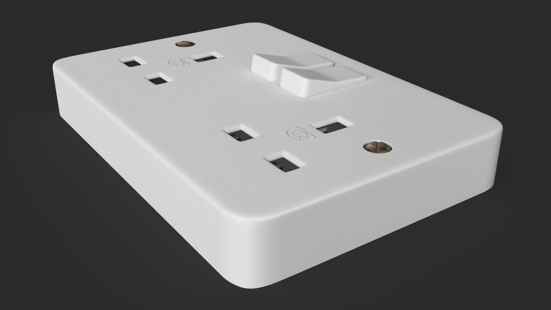 3D UK Double Socket With Switches - TurboSquid 2265146