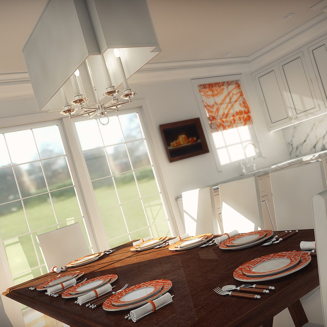 Kitchen Dining Room 3D Model - TurboSquid 1264140