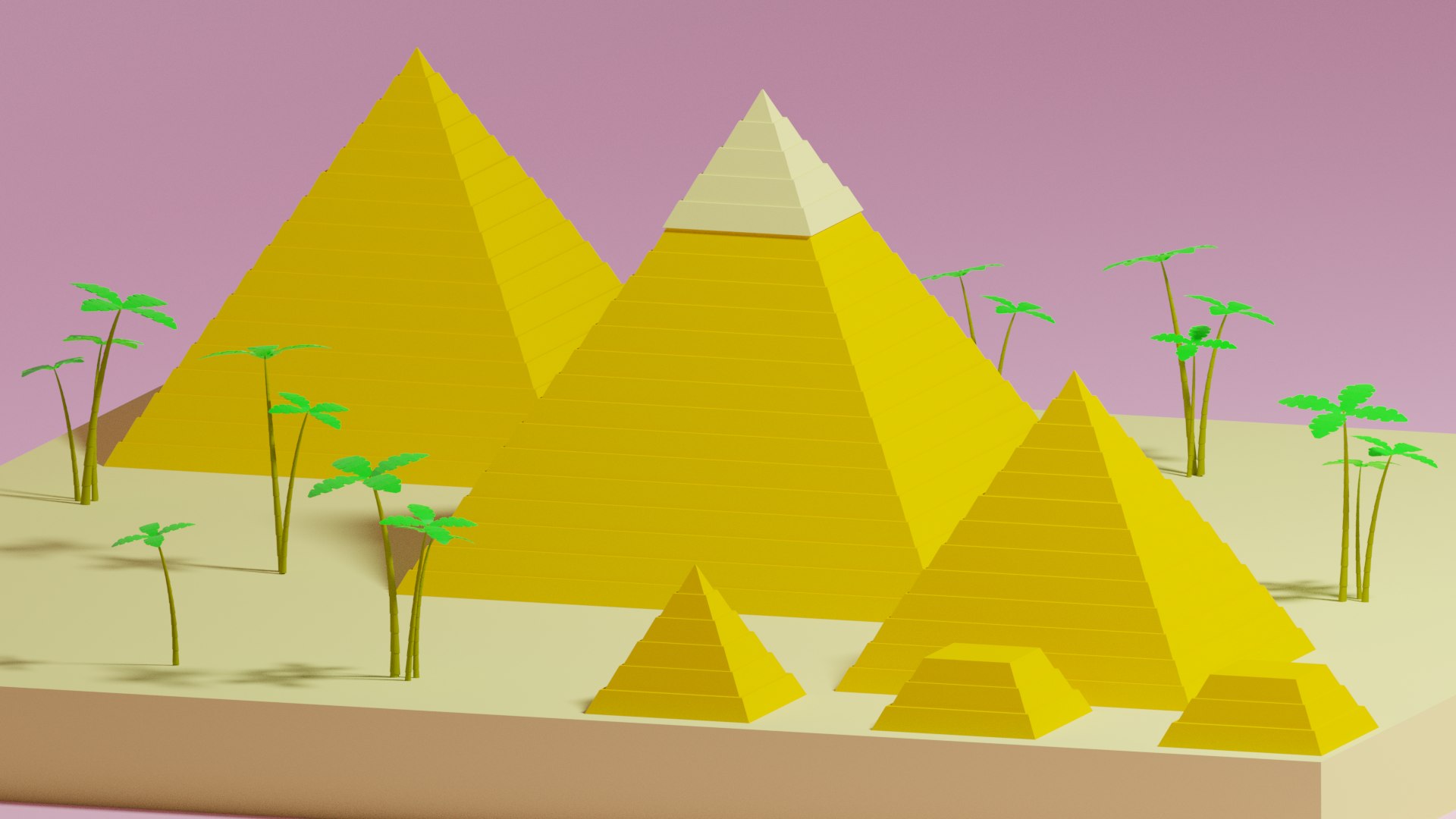 3D cartoon simple egypt pyramids model - TurboSquid 1511197