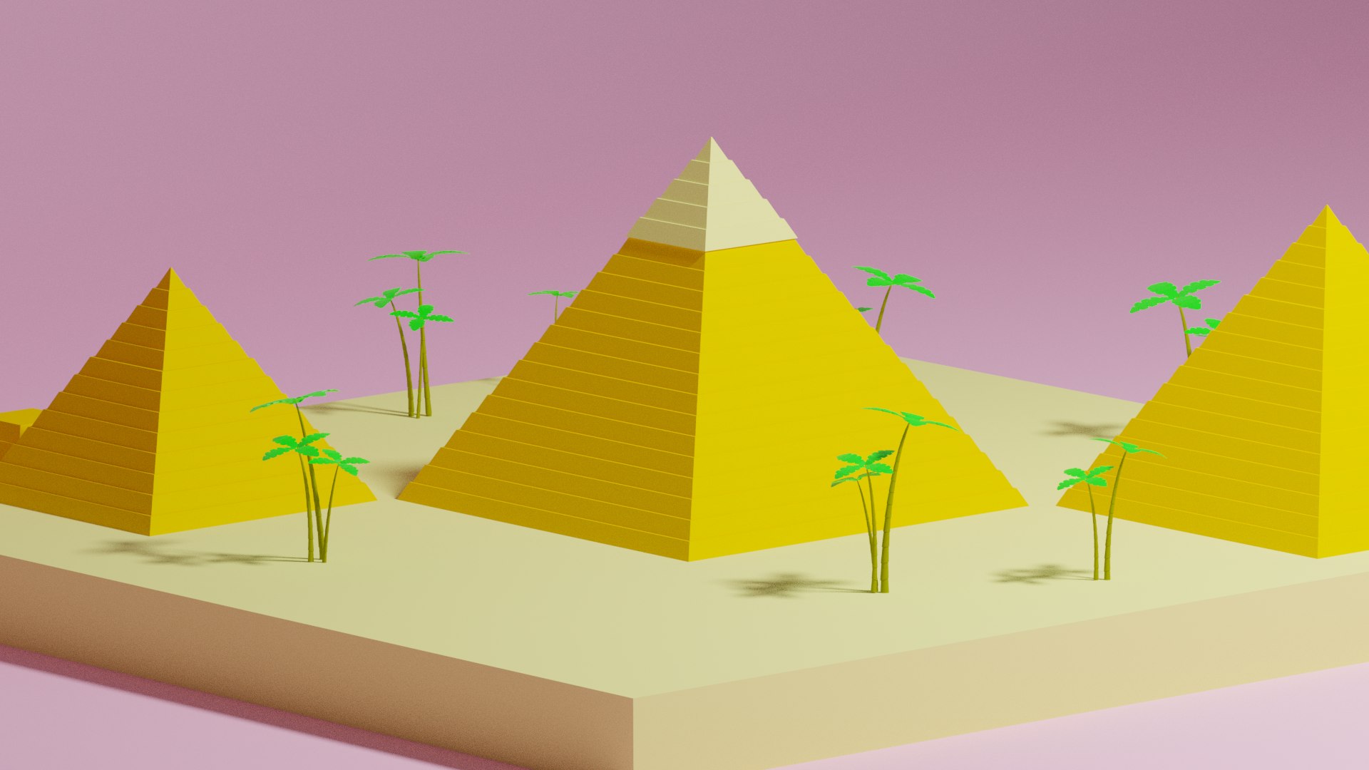3D cartoon simple egypt pyramids model - TurboSquid 1511197