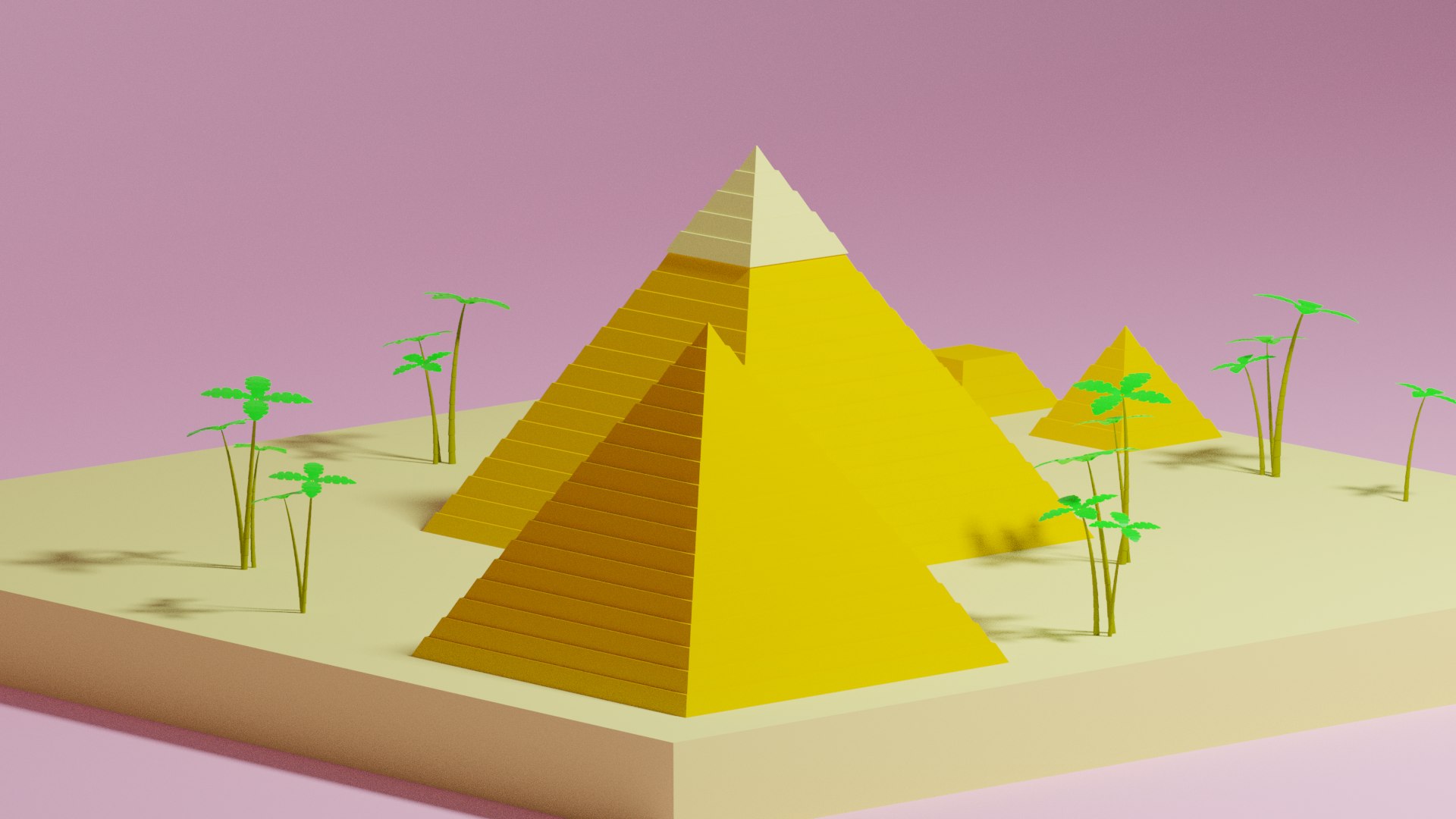 3D cartoon simple egypt pyramids model - TurboSquid 1511197