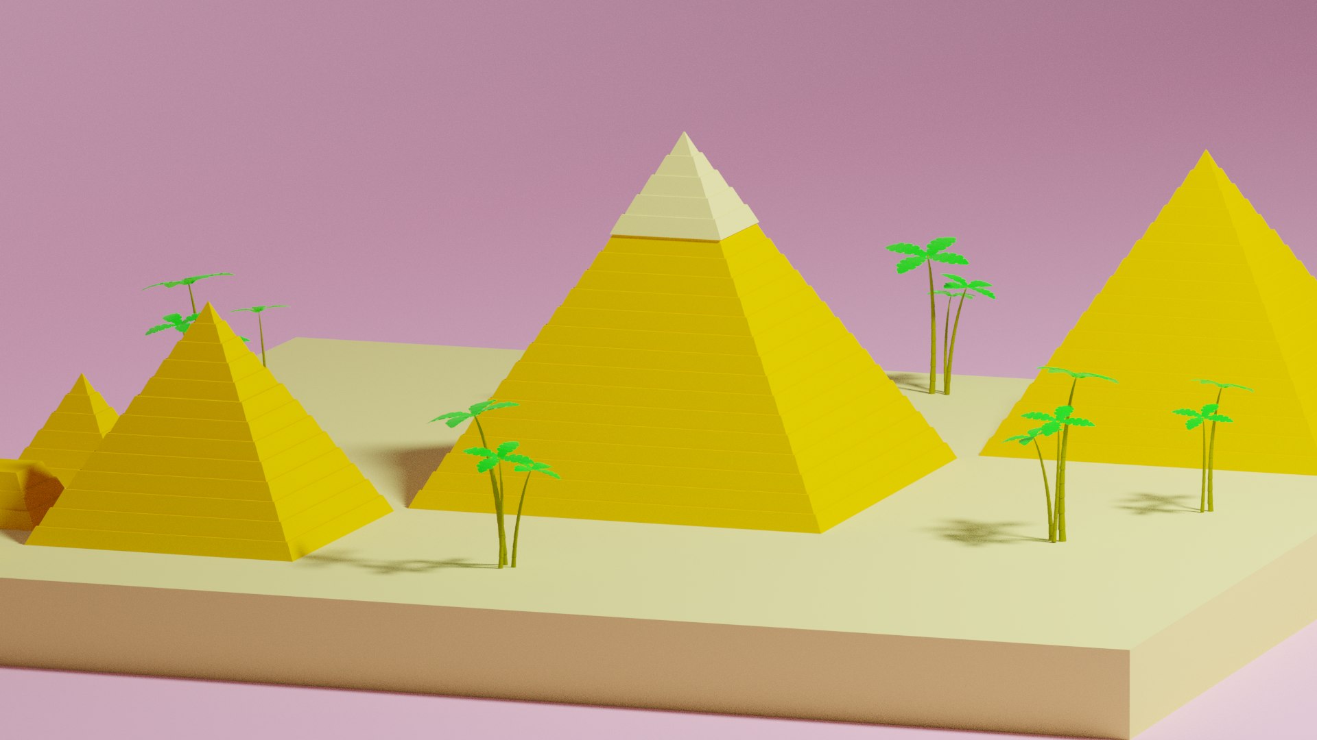 3D cartoon simple egypt pyramids model - TurboSquid 1511197