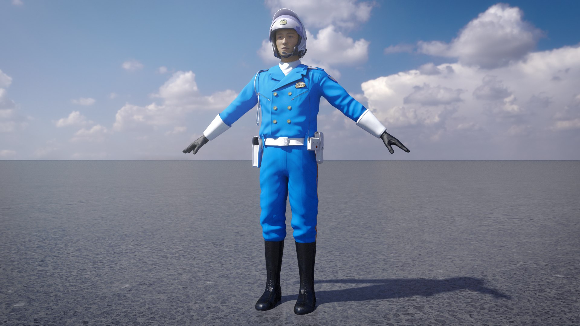 Japanese Traffic Police 0003 3D - TurboSquid 2349148