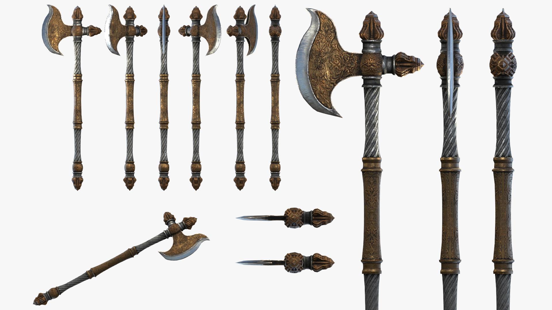 Fantasy Axe RPG Parashu Battle Axe Great-axe Battle-axe Hand Battle Ax ...