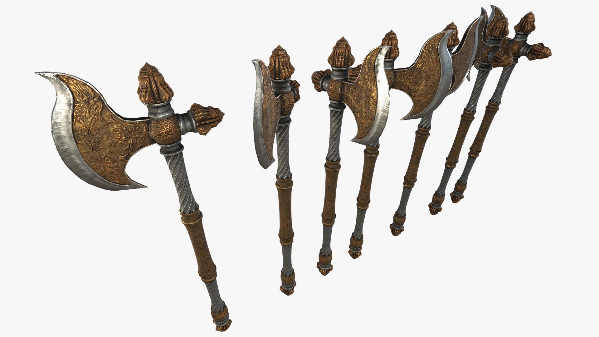 Fantasy Axe RPG Parashu Battle Axe Great-axe Battle-axe Hand Battle Ax Two Handed Pick Medieval ...