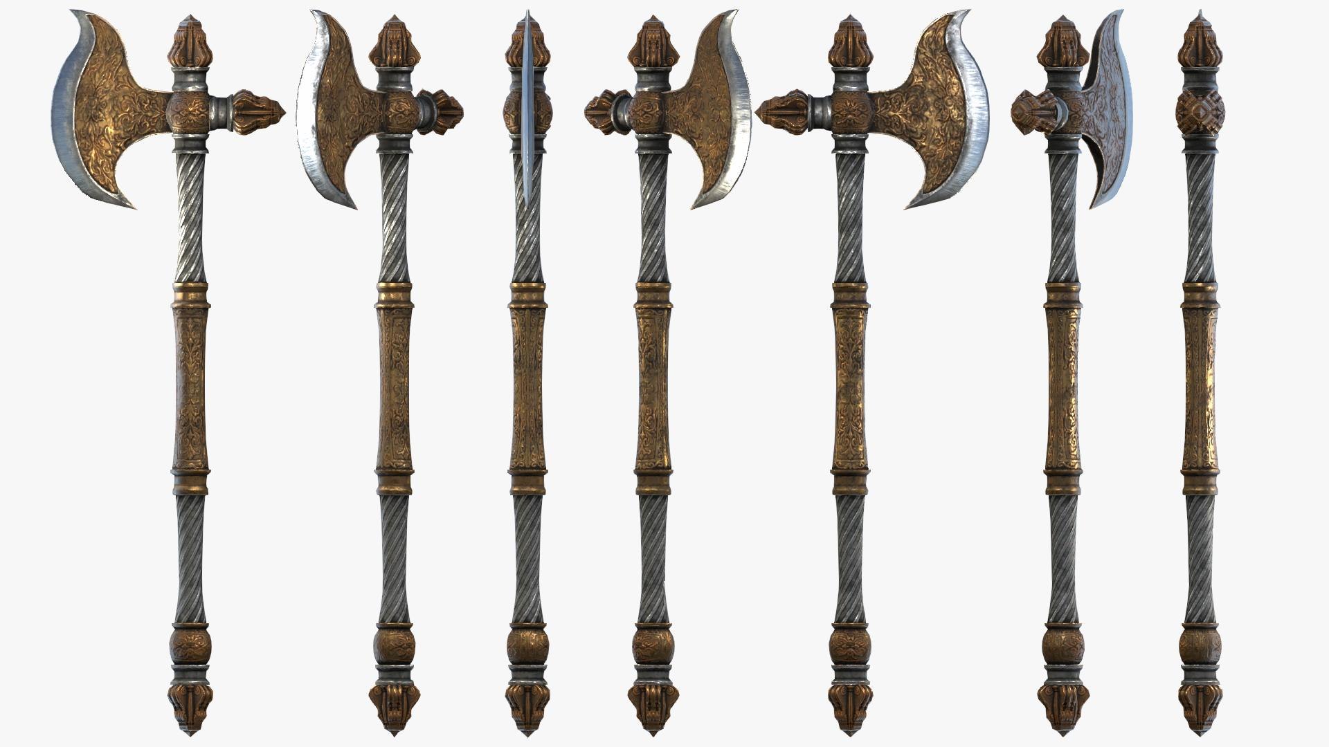 Fantasy Axe RPG Parashu Battle Axe Great-axe Battle-axe Hand Battle Ax Two Handed Pick Medieval ...