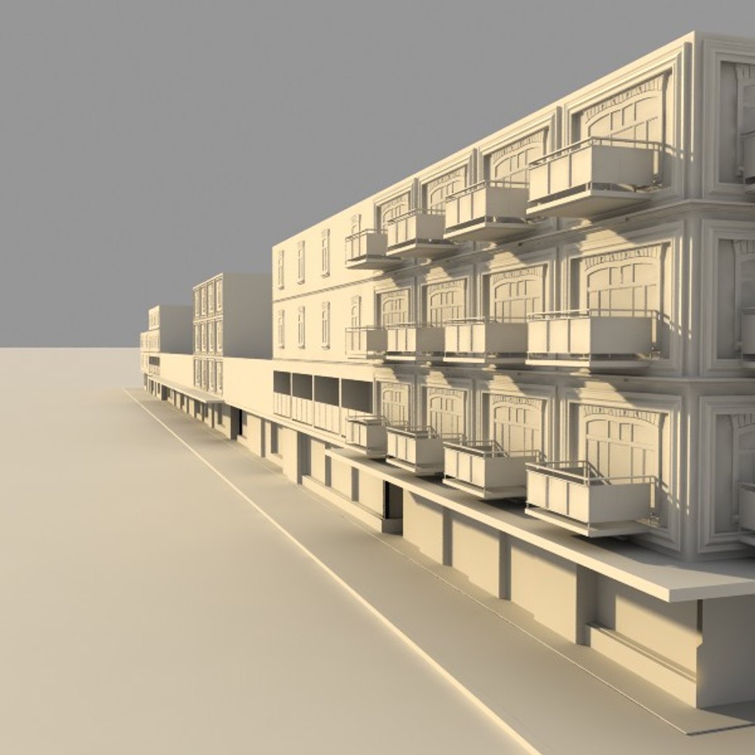 Town Square Buildings City 3d Max