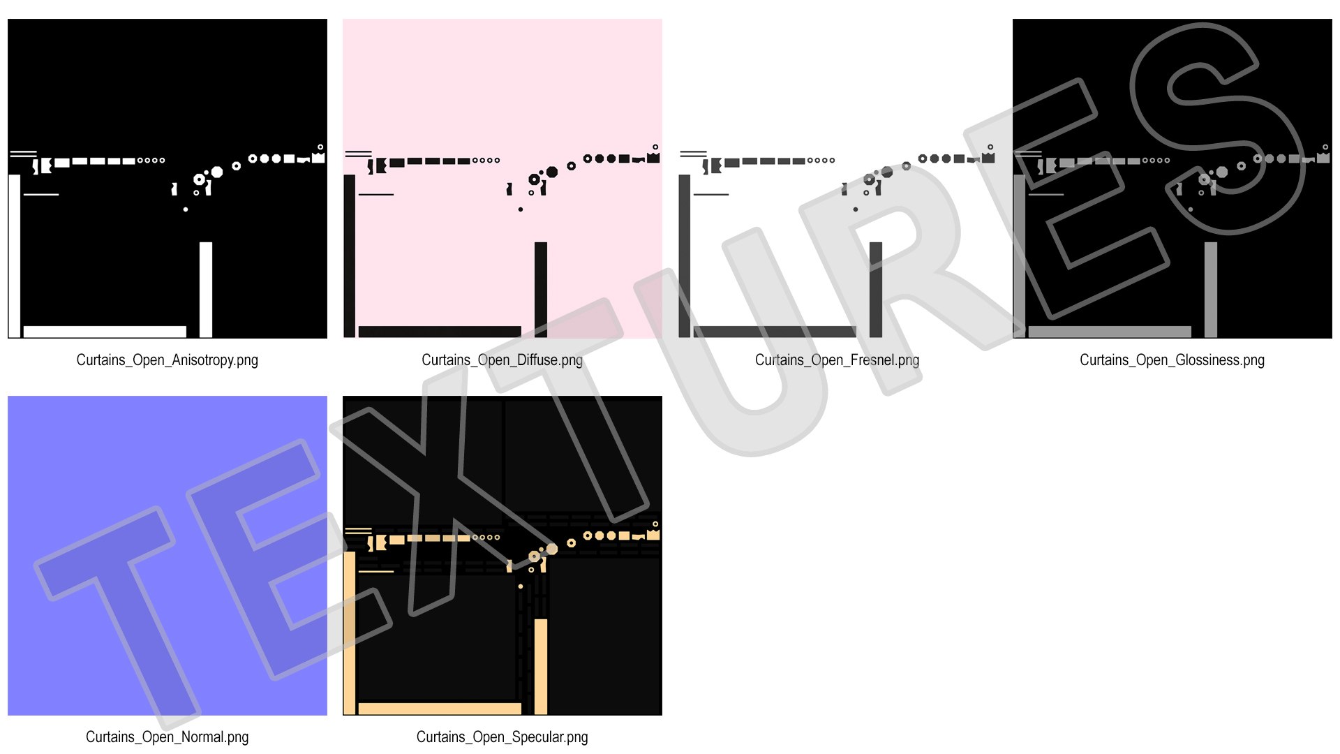 3D Model Pink Fitting Room Curtain Open - TurboSquid 2120453