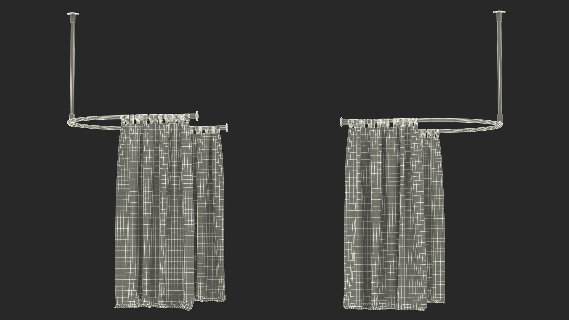 3D Model Pink Fitting Room Curtain Open - TurboSquid 2120453