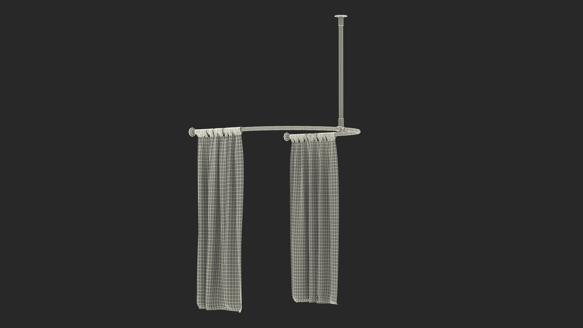 3D Model Pink Fitting Room Curtain Open - TurboSquid 2120453