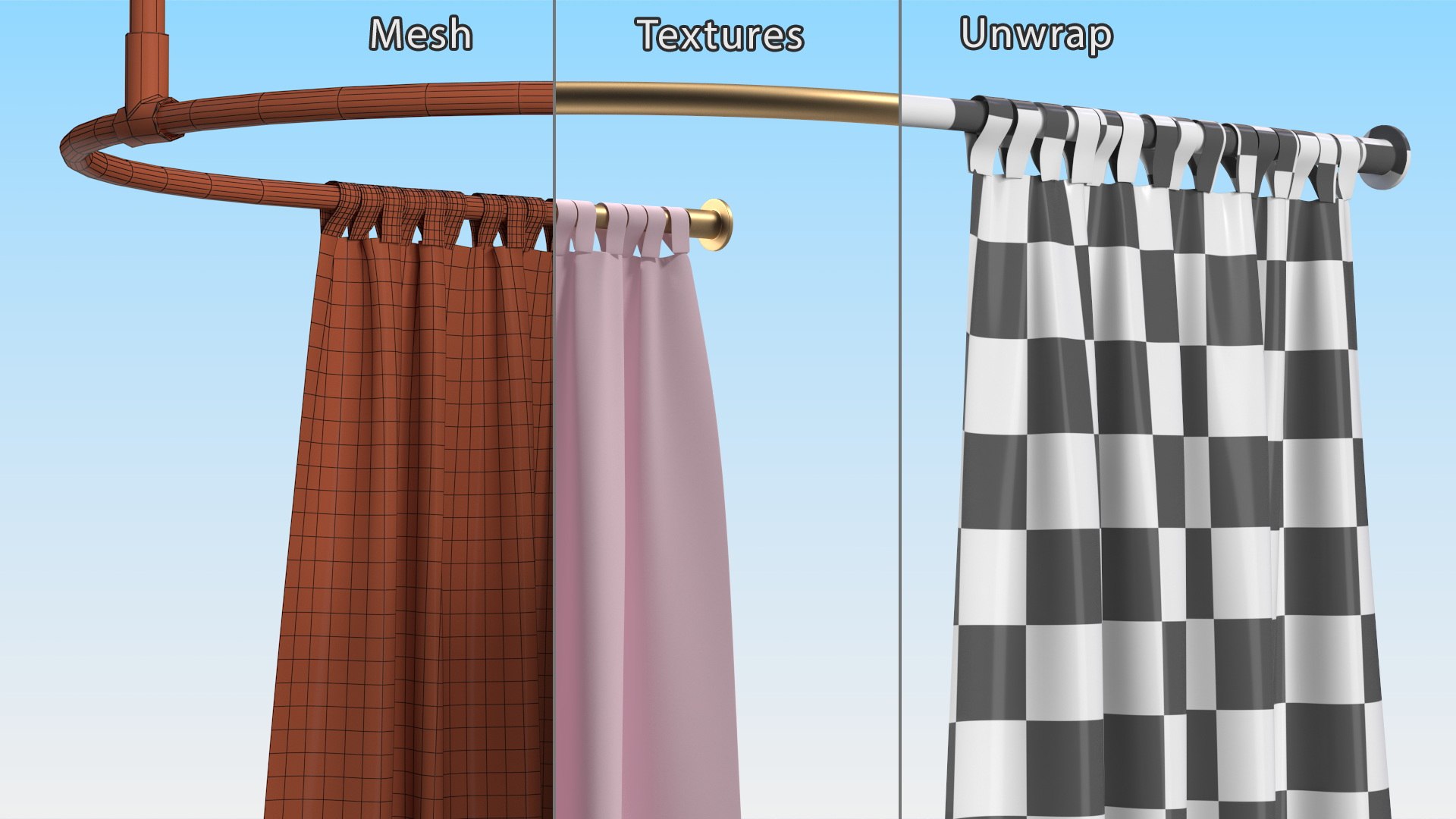 3D Model Pink Fitting Room Curtain Open - TurboSquid 2120453