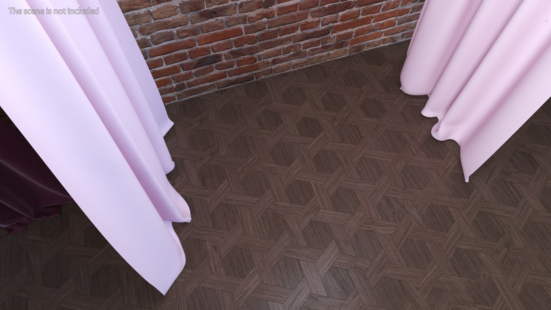 3D Model Pink Fitting Room Curtain Open - TurboSquid 2120453