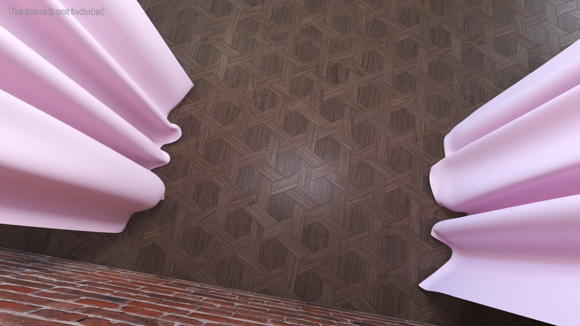 3D Model Pink Fitting Room Curtain Open - TurboSquid 2120453