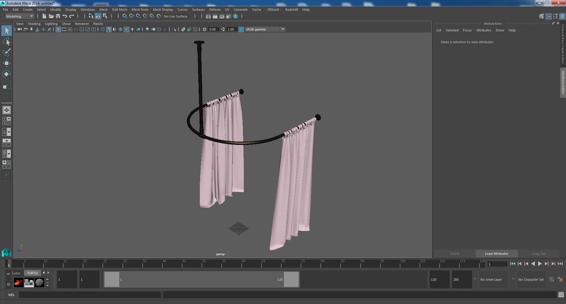 3D Model Pink Fitting Room Curtain Open - TurboSquid 2120453