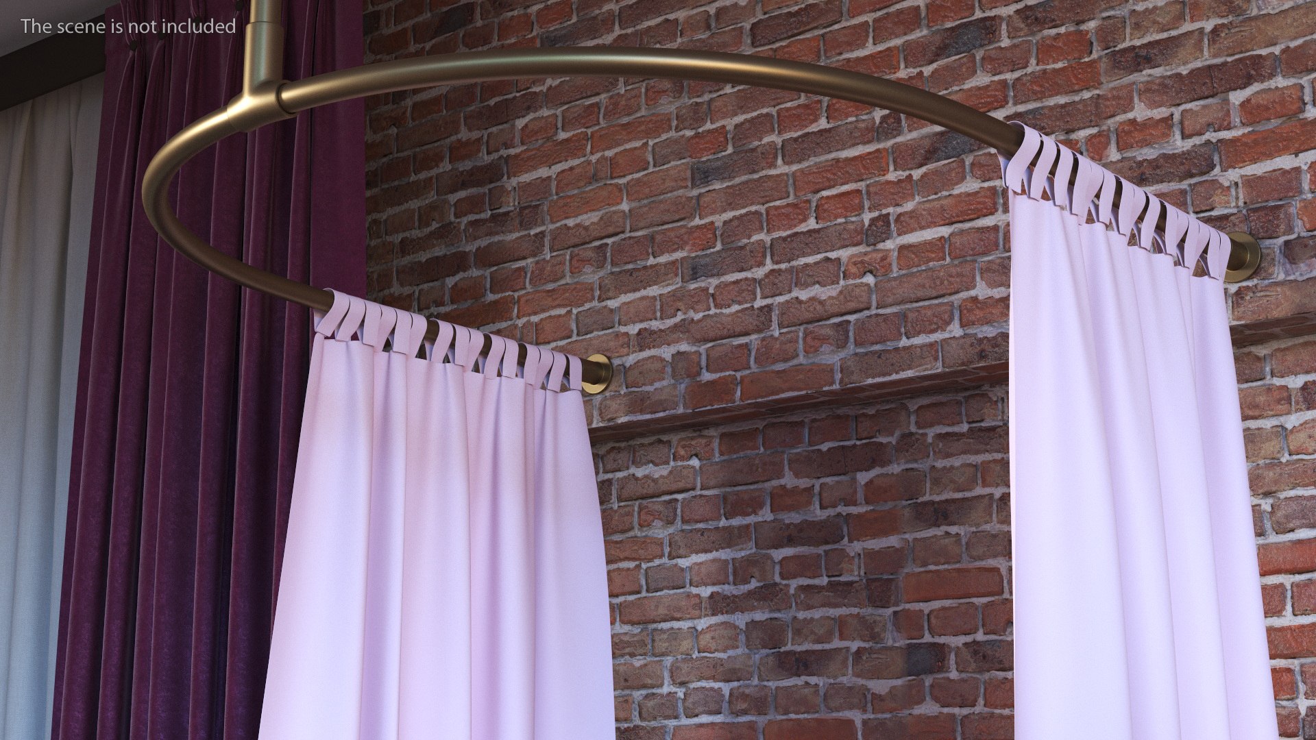 3D Model Pink Fitting Room Curtain Open - TurboSquid 2120453