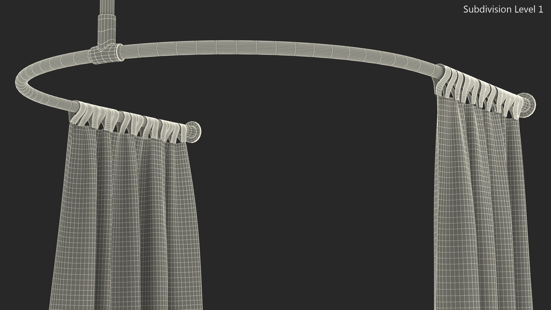 3D Model Pink Fitting Room Curtain Open - TurboSquid 2120453