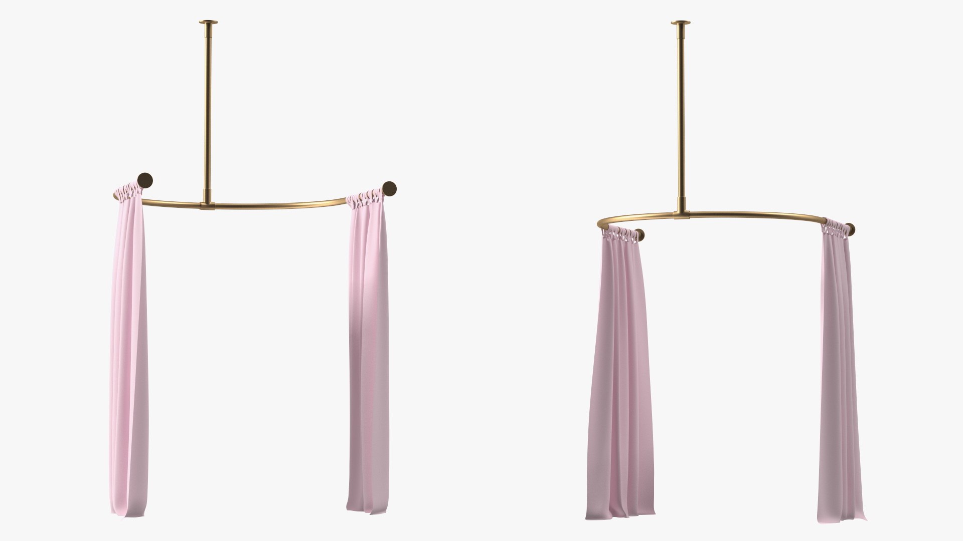 3D Model Pink Fitting Room Curtain Open - TurboSquid 2120453