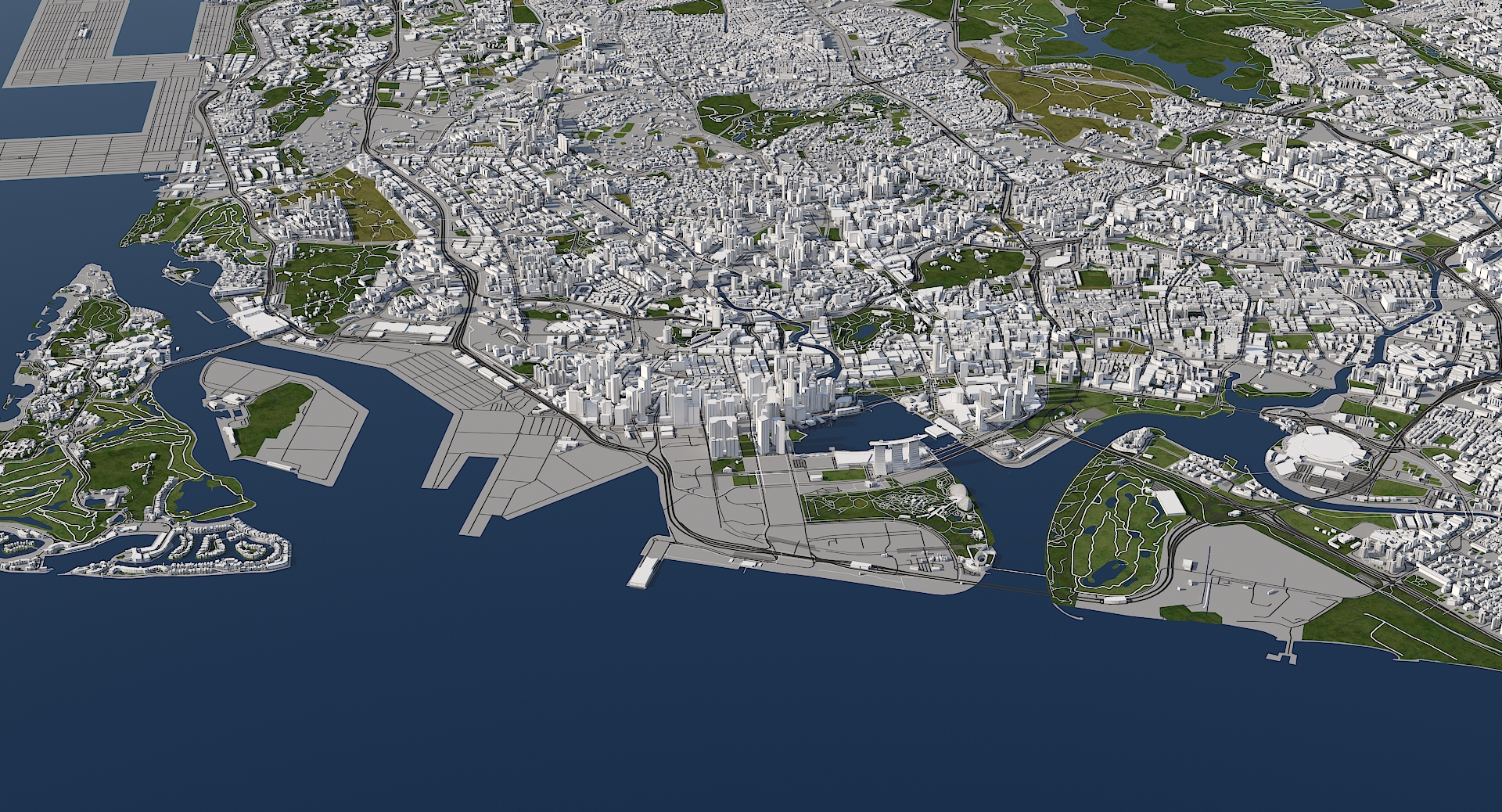 Singapore Cityscape 3d Model