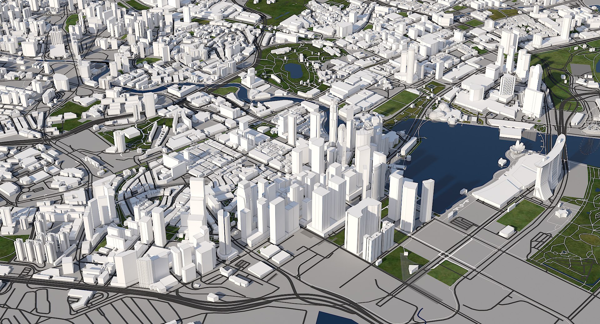 Singapore Cityscape 3d Model