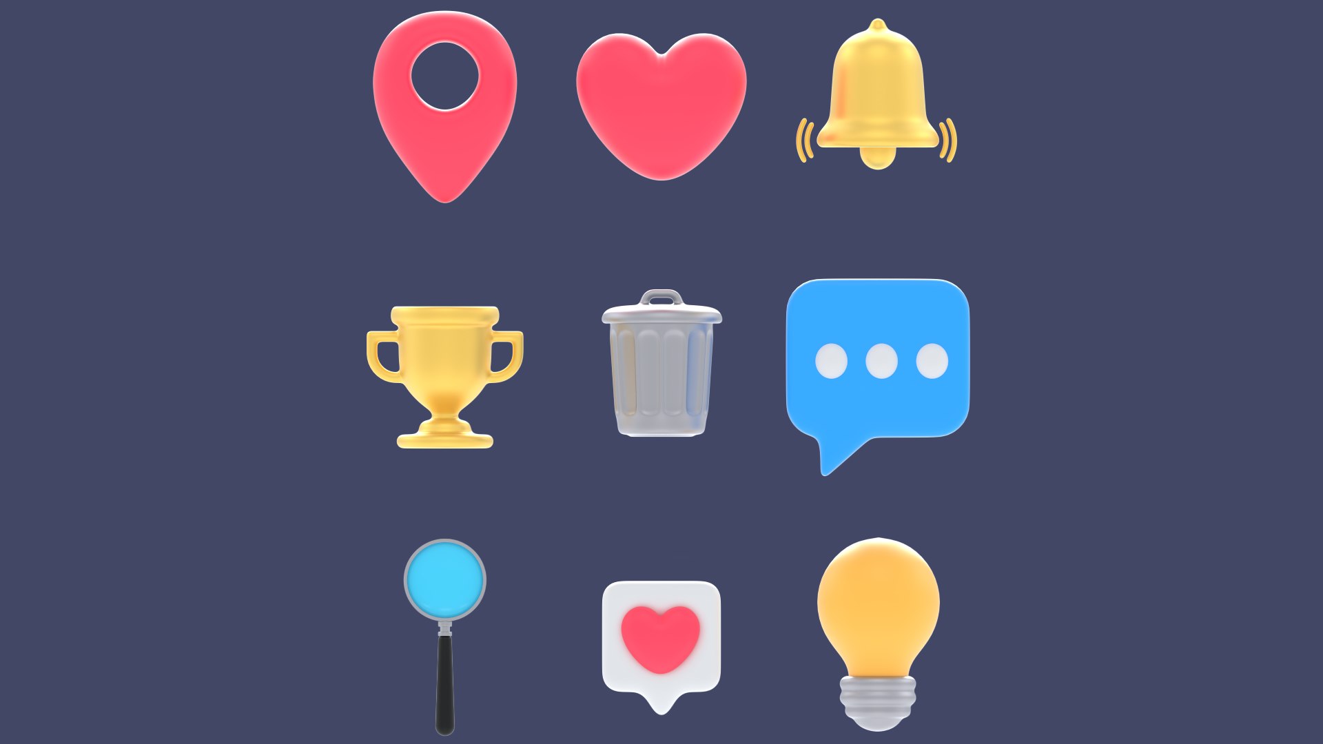 3D Icon Pack 3D model - TurboSquid 1906551