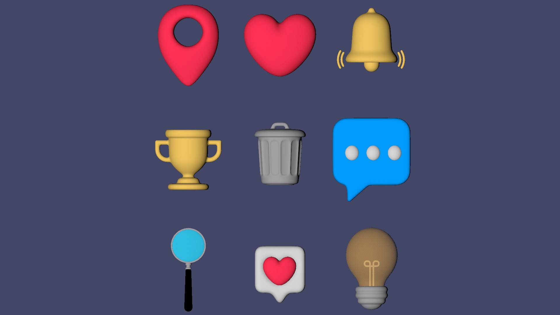 3D Icon Pack 3D model - TurboSquid 1906551