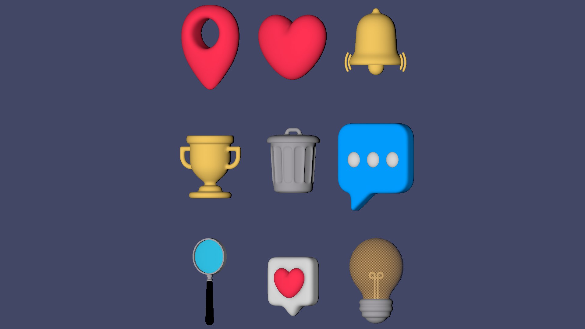 3D Icon Pack 3D model - TurboSquid 1906551