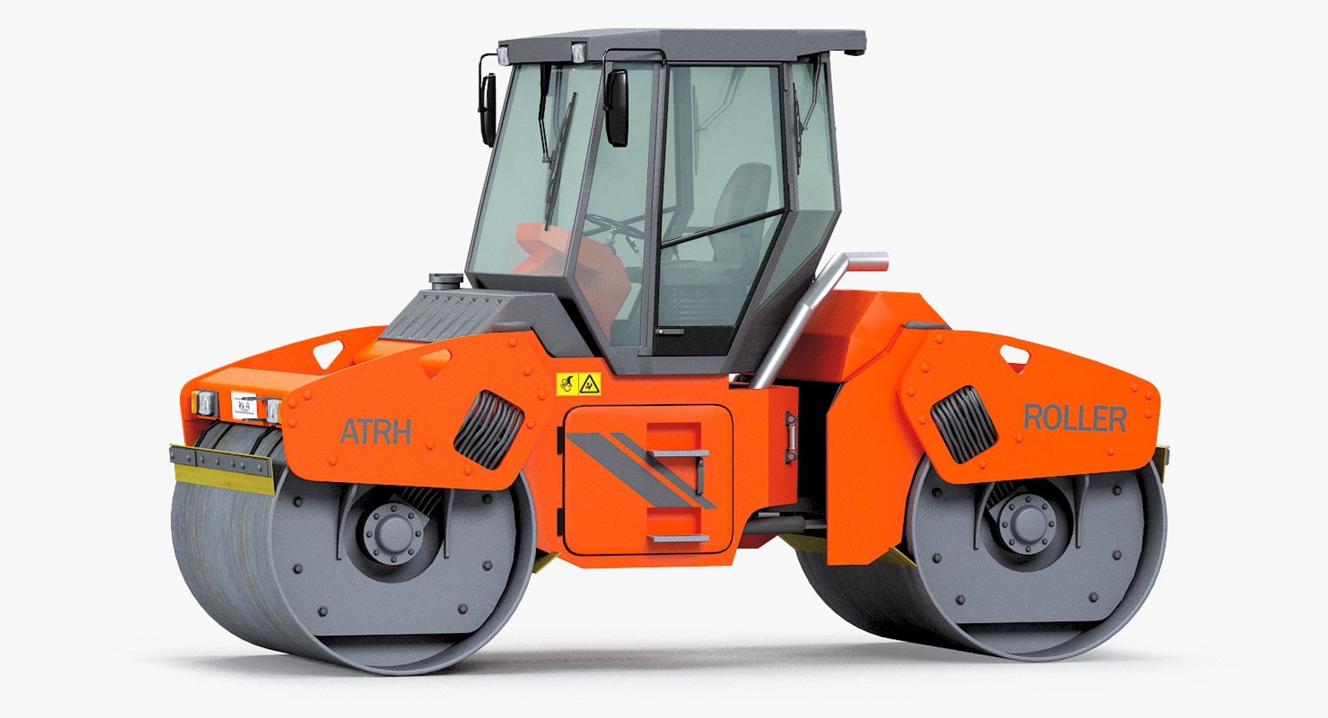 3D Articulated Tandem Roller Model - TurboSquid 1432412