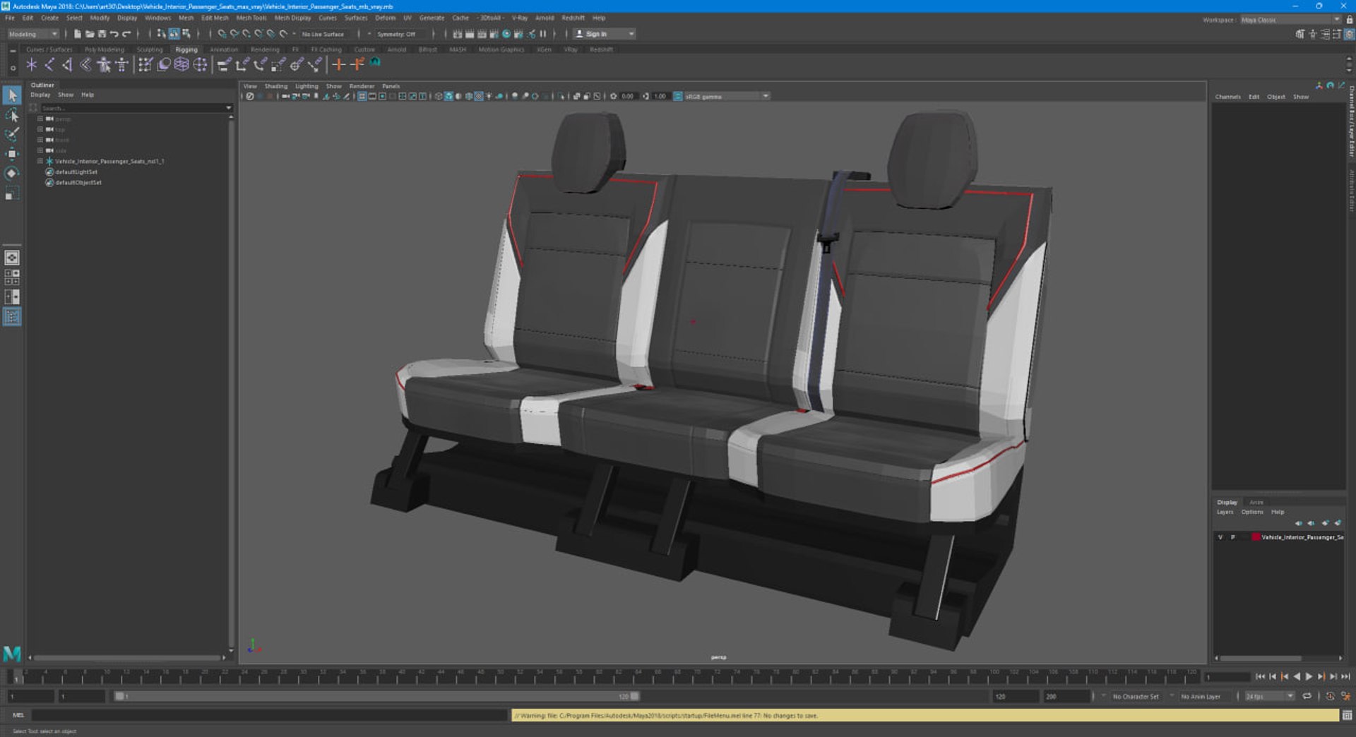 3D Vehicle Interior Passenger Seats Model - TurboSquid 2365574