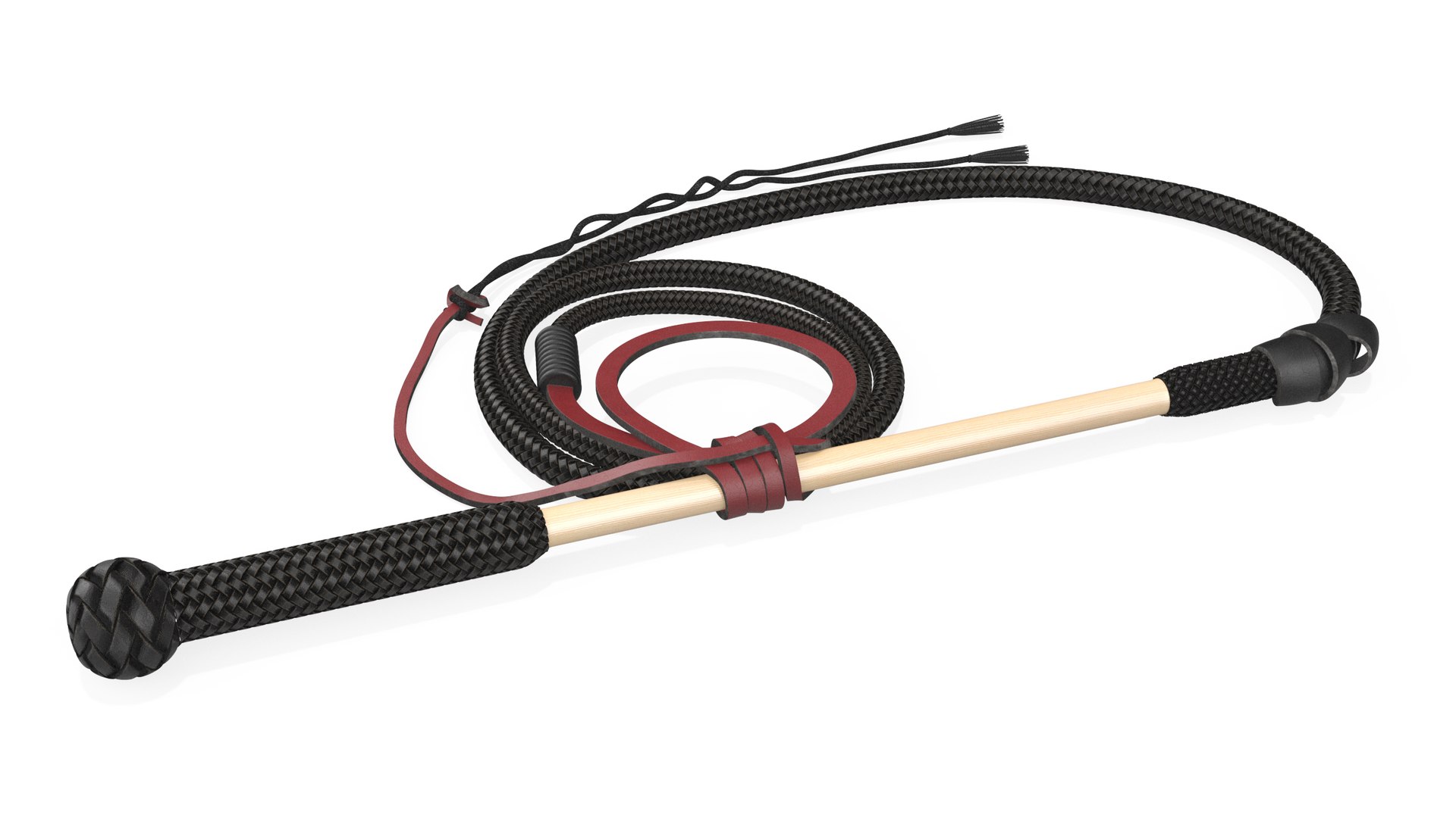3D Historical Leather Whip Braided Black - TurboSquid 2211544