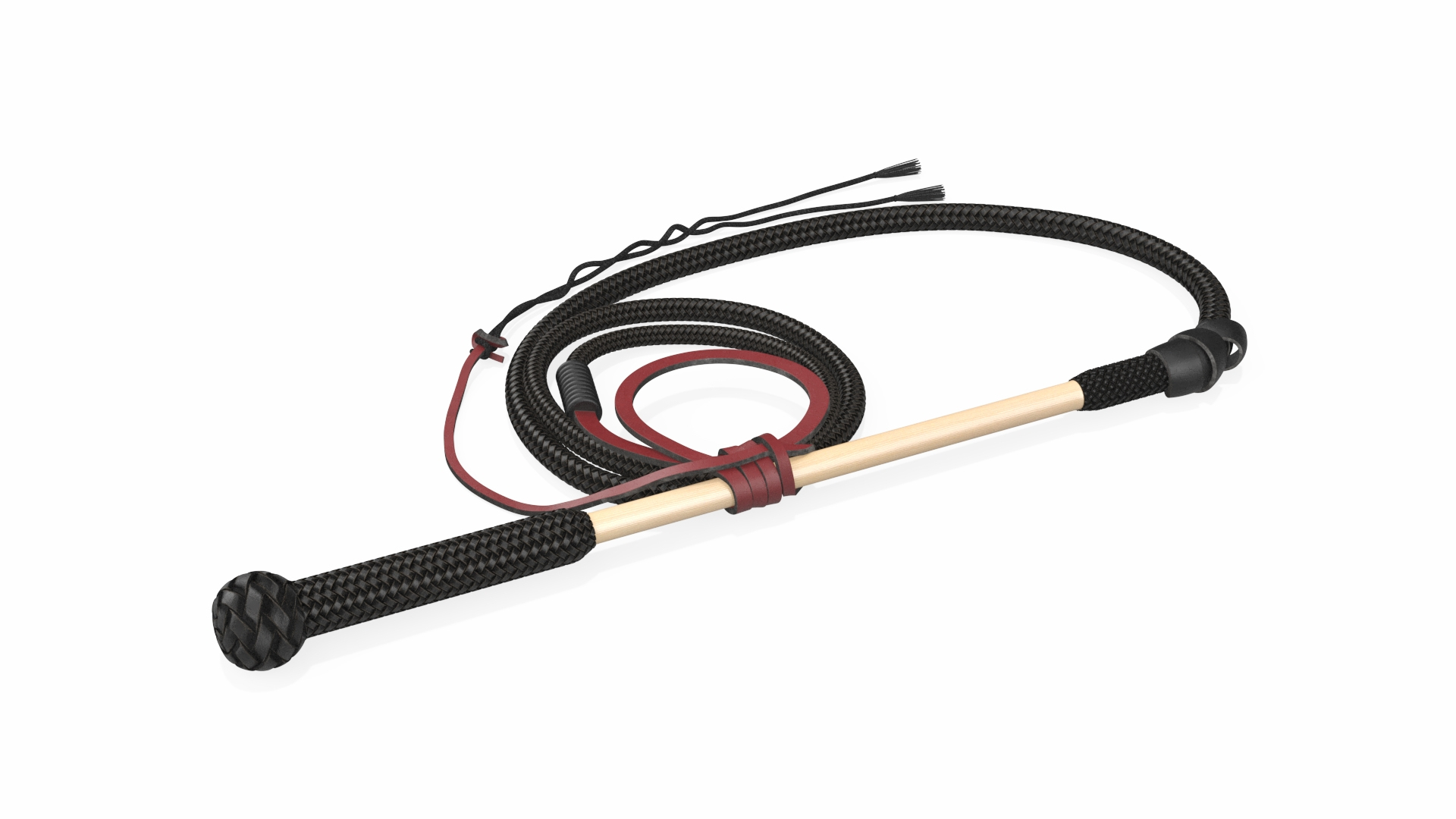 3D Historical Leather Whip Braided Black - TurboSquid 2211544