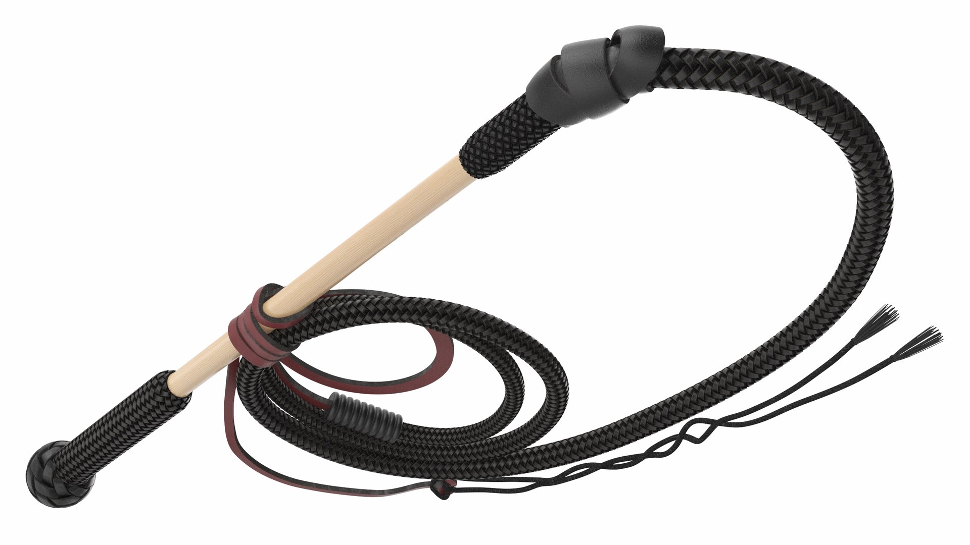 3D Historical Leather Whip Braided Black - TurboSquid 2211544